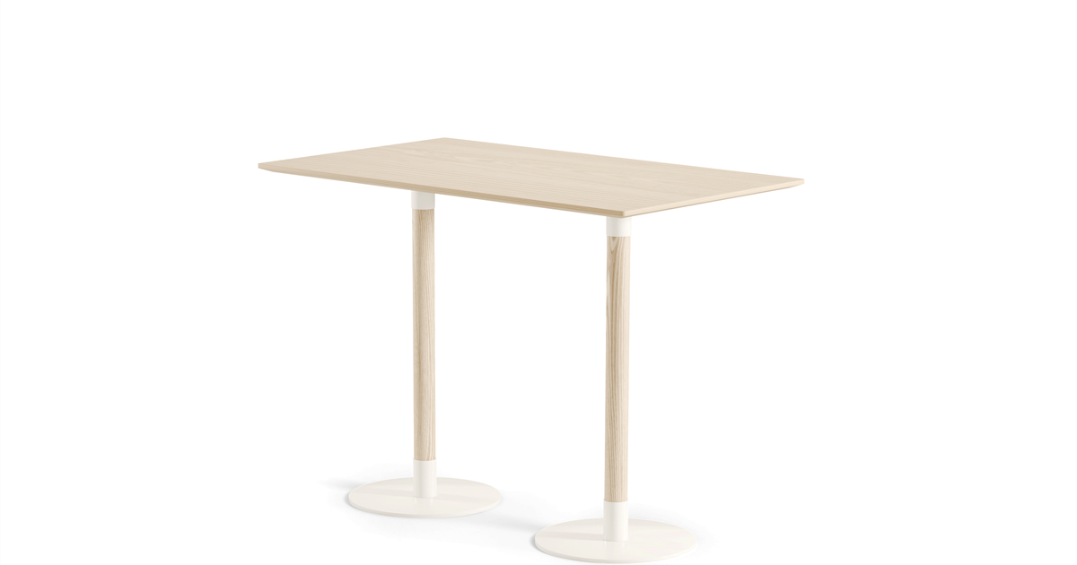 John - Rectangular high pedestal table in wood, height 900mm ...