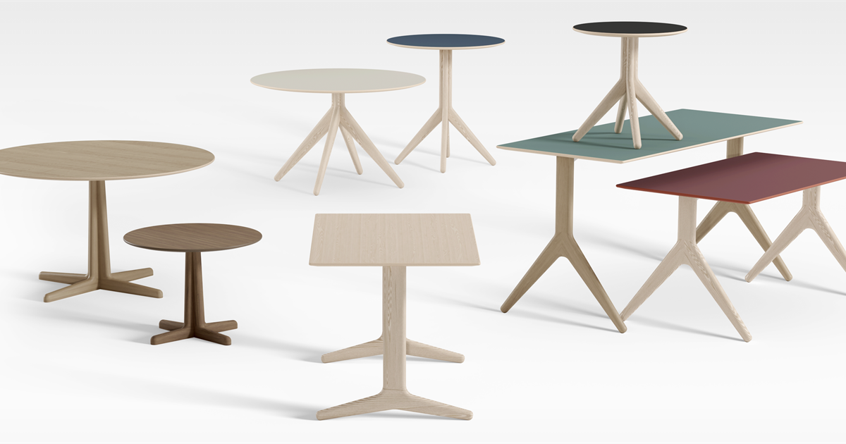 Wooden Pedestal Table - Sculptural Ramo | With EPD | Lundbergs Möbler